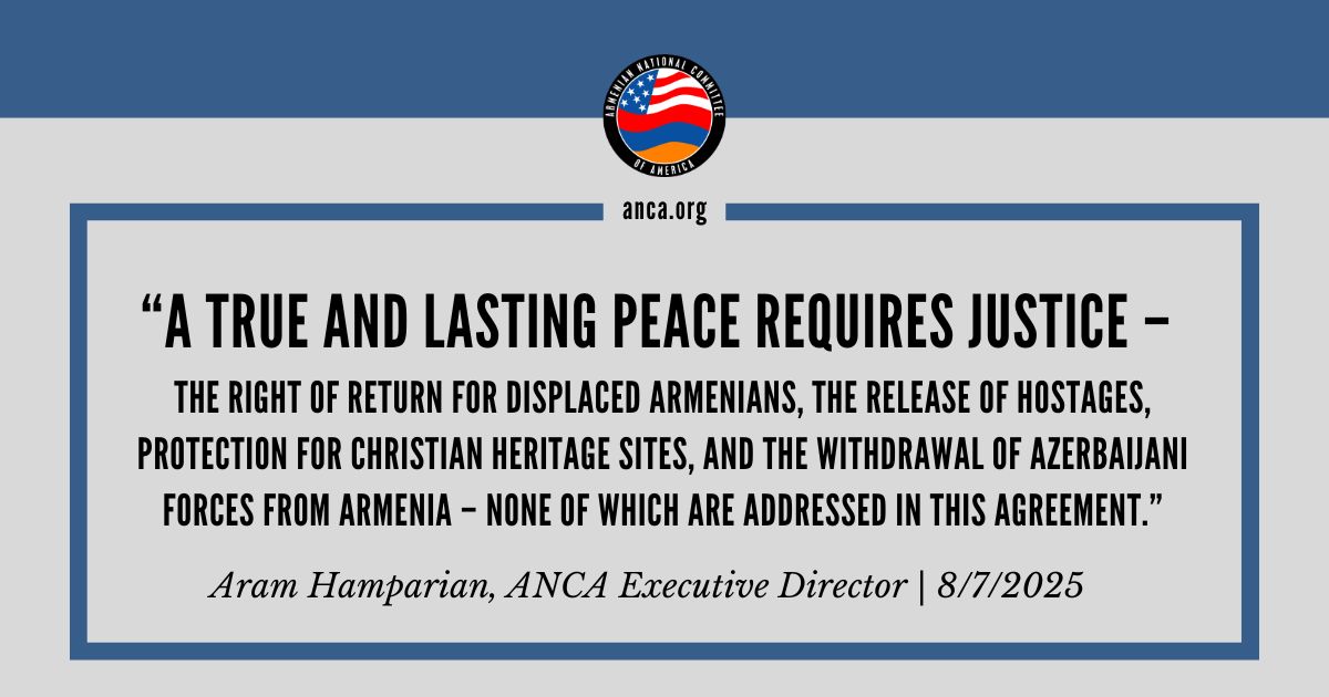 ANCA Calls Out White House on Azerbaijan-Armenia Deal